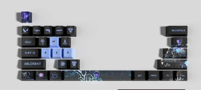 Valorant KAY/O Keycaps Set, Valorant Backlit Full Keycap Set OEM ...
