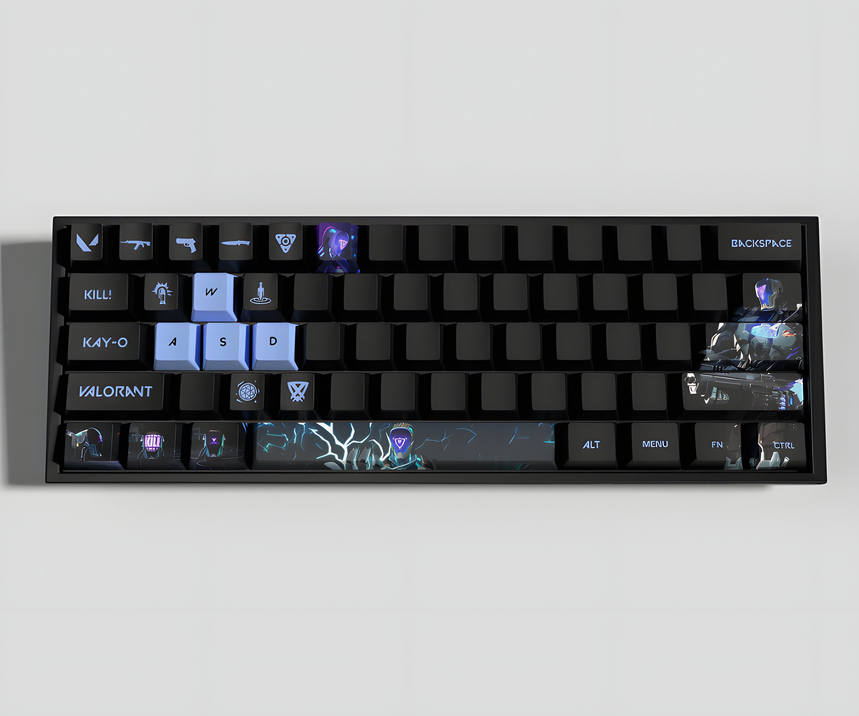 Valorant KAY/O Keycaps Set, Valorant Backlit Full Keycap Set OEM ...
