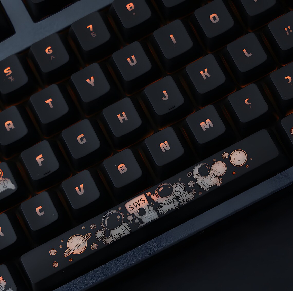 Keycap Set Backlit Pbt Keycap Set Astronaut Art Tech Accessories Cute ...