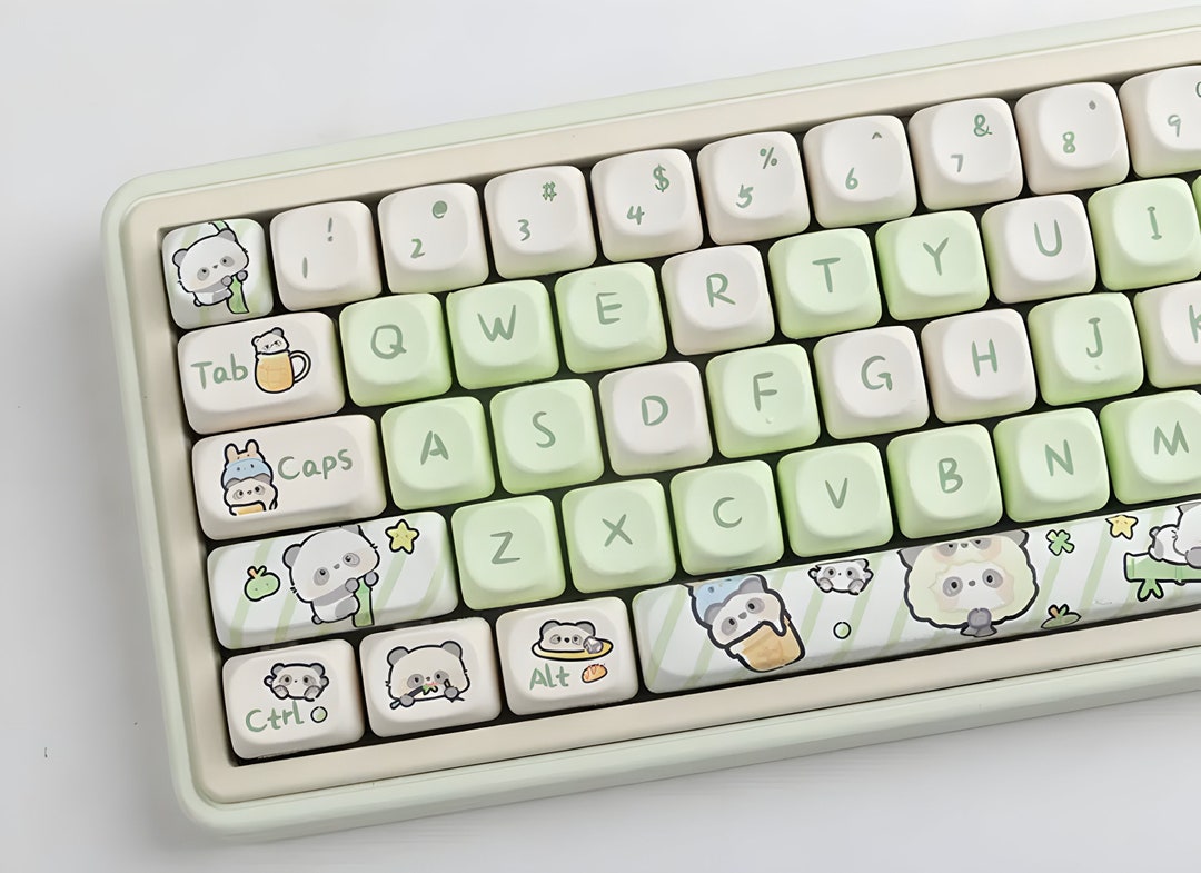 Cute Panda Theme Keycap Set,moa Profile Keycap Set, PBT Dye-sub Keycaps ...