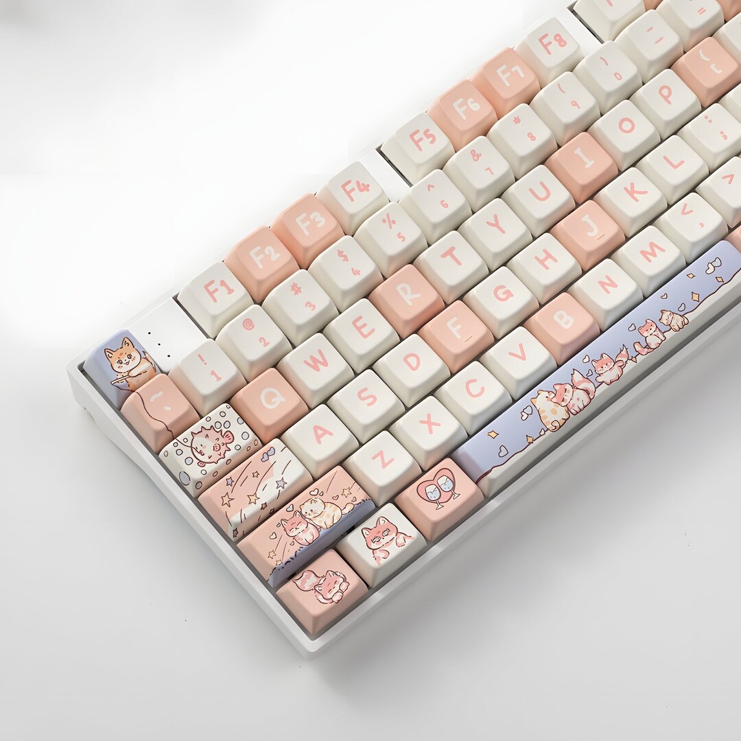 Cute Cat Fox Theme Keycap Set,cute Keycaps, PBT Keycap,gaming Keycap ...