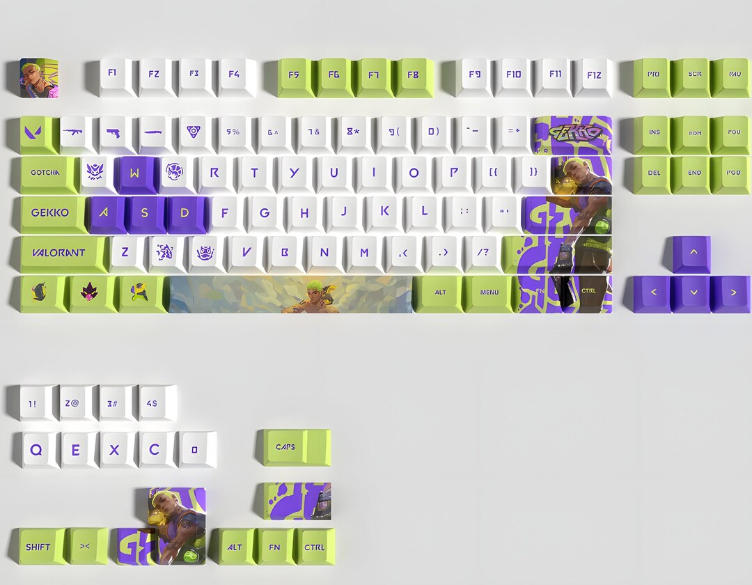 Valorant Gekko Keycaps Set Backlit Cherry Profile Transparent Side ...