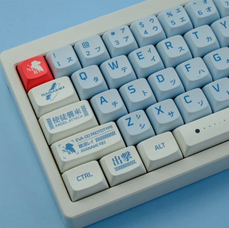 Cool Blue EVA Unit-00 Mecha XDA Keycap Set, Pbtkeycaps for Mechanical ...