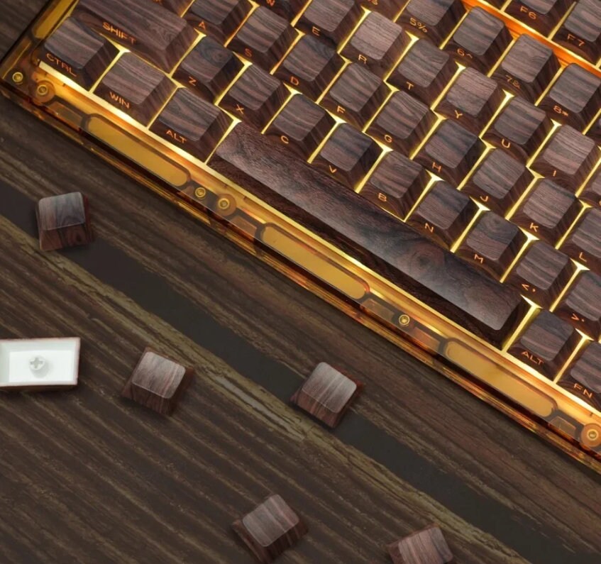 Walnut Wood Keycap Set,translucent Keycap,pbt Keycap,cherry Keycap ...