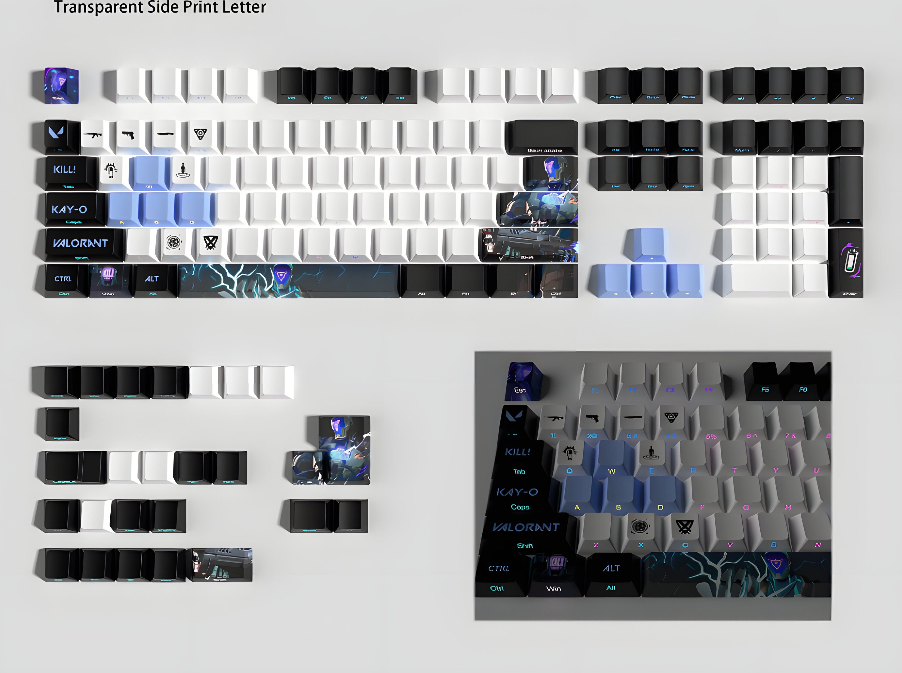 Valorant KAY/O Keycaps Set, Valorant Backlit Full Keycap Set OEM ...