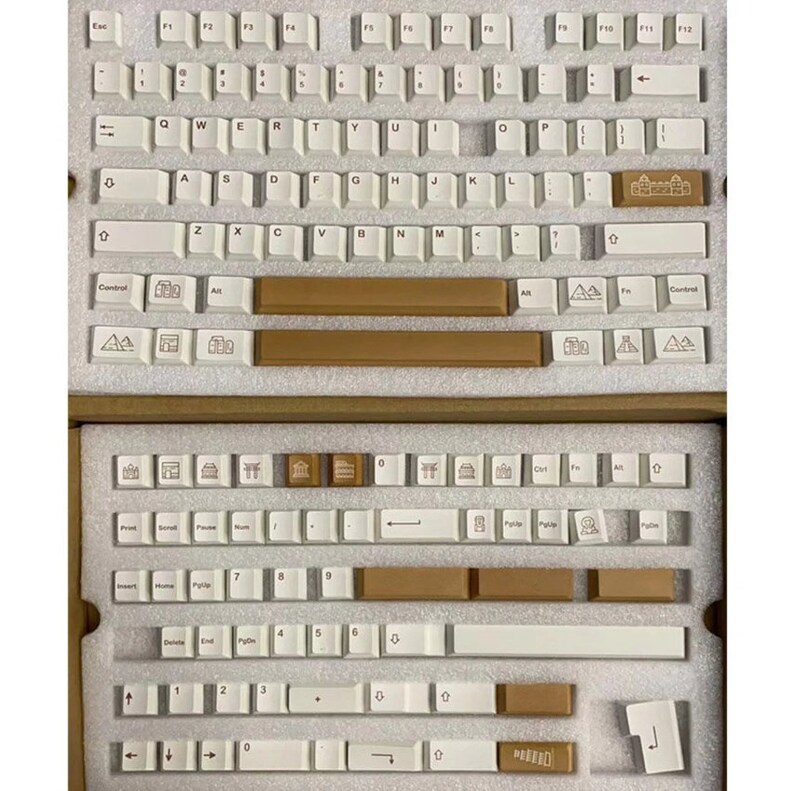 Gold Civilizations Theme Keycap Set, Cherry Profile, PBT Material ...