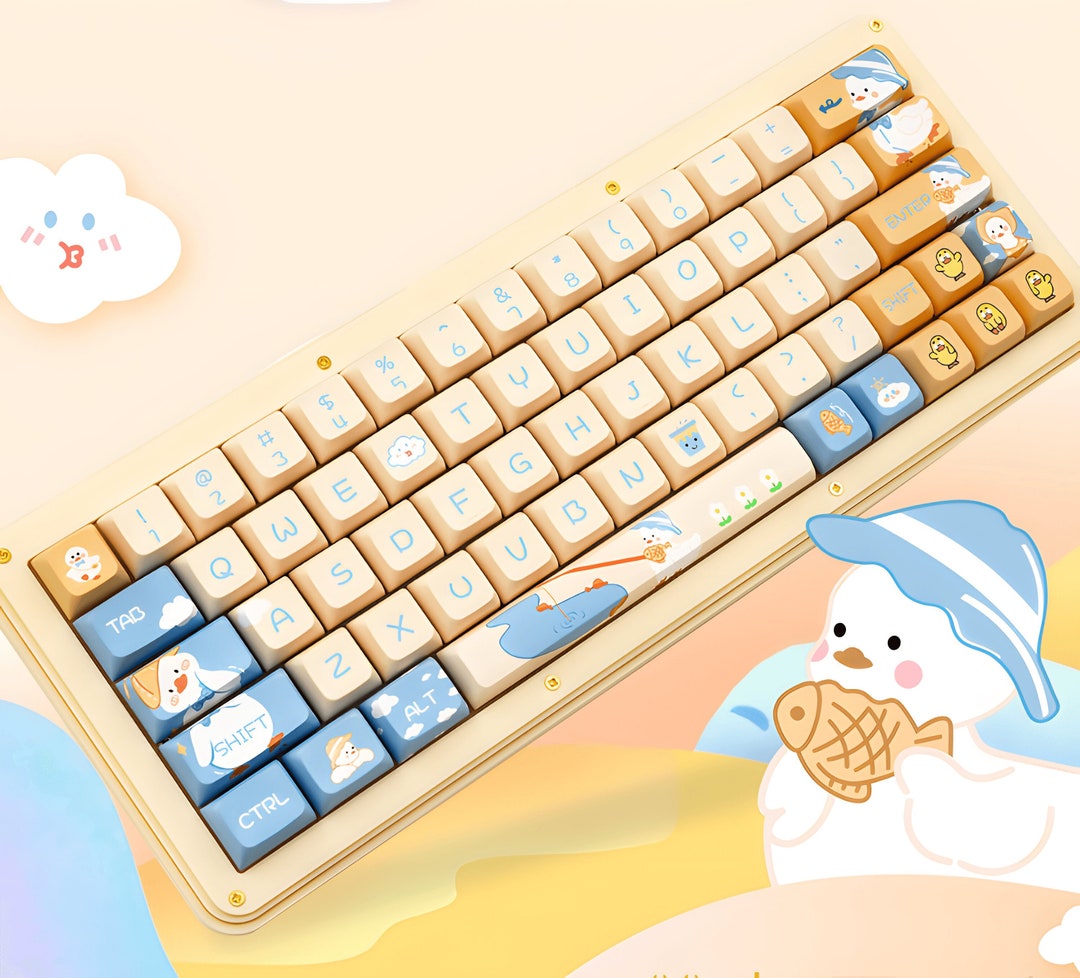 144pcs Cute Duck Keycaps Set for Mechanical Keyboard XDA Profiles PBT ...