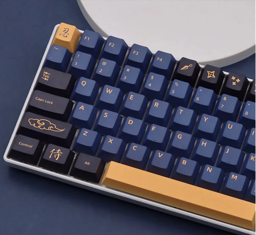 Blue PBT Samurai Themed Keycap Set Cherry Profile MX Stem 139/151 Keys ...