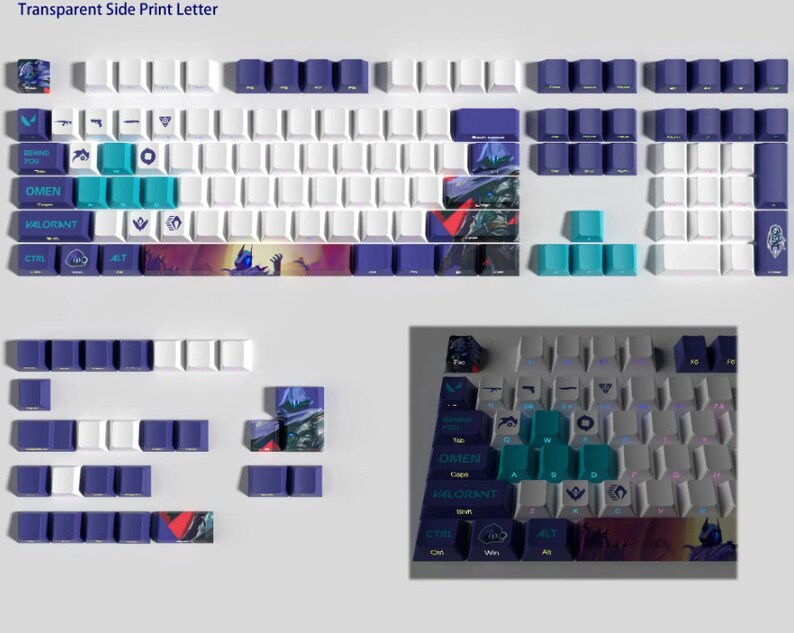 Valorant Omen Keycaps Valorant Backlit Full Keycap Set OEM Profile ...