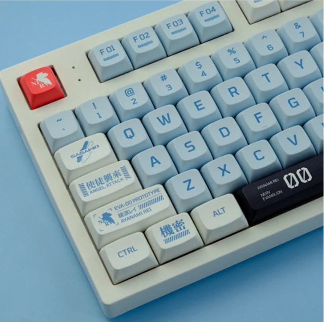 Cool Blue EVA Unit-00 Mecha XDA Keycap Set, Pbtkeycaps for Mechanical ...