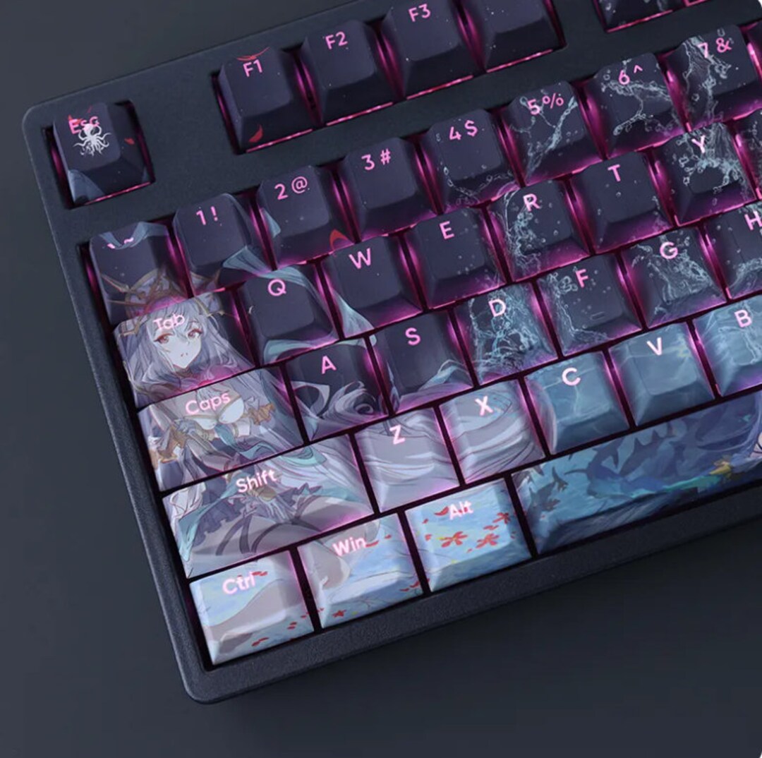 Kawaii Backlit Keycap Set, Anime Keycap Set Backlit, 108key Keycap ...
