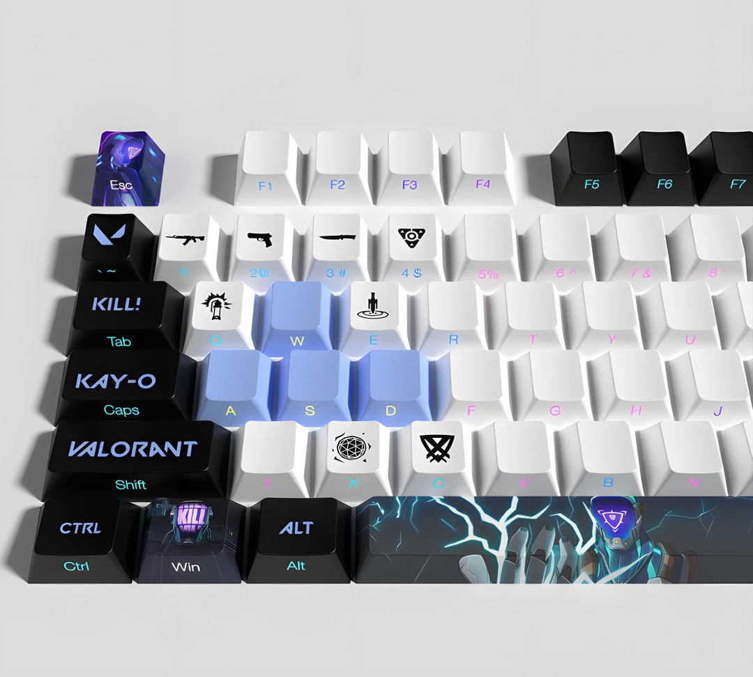 Valorant KAY/O Keycaps Set, Valorant Backlit Full Keycap Set OEM ...