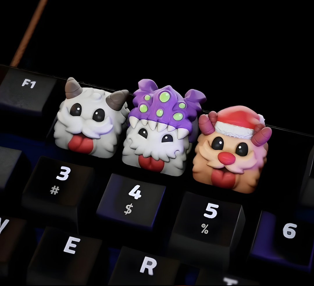 Poro Keycaps League of Legends Hand Painted Cute Keycap Designs Cherry ...