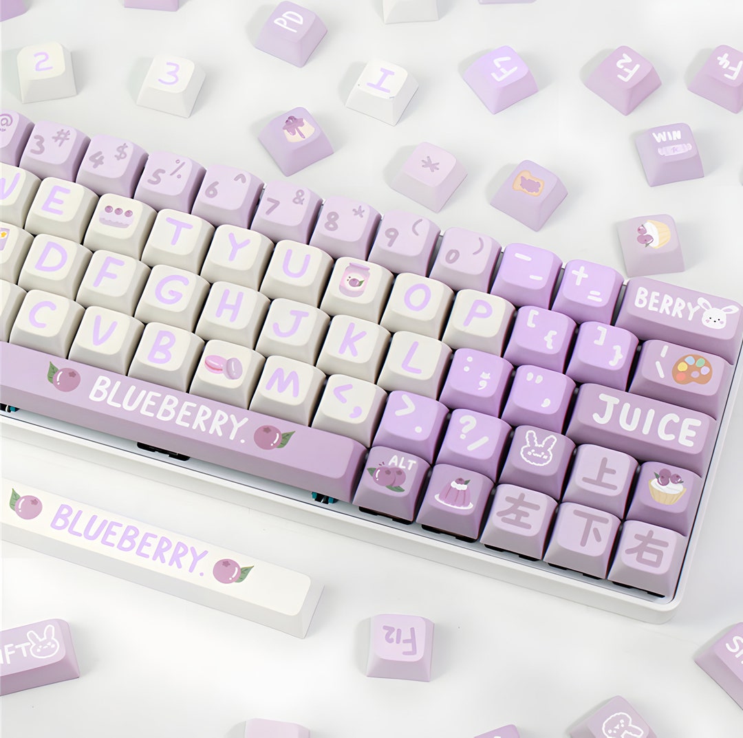 Blueberry Theme Keycaps Set Cute Keycap Set XDA Keycaps PBT Keycap ...