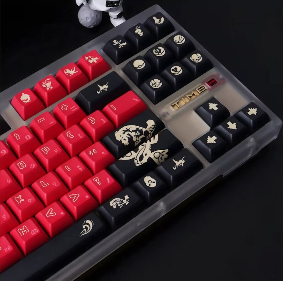 Groudon Gen 3 Pokemon Keycaps Set Red Legendary Pokemon, 143 Keys PBT ...