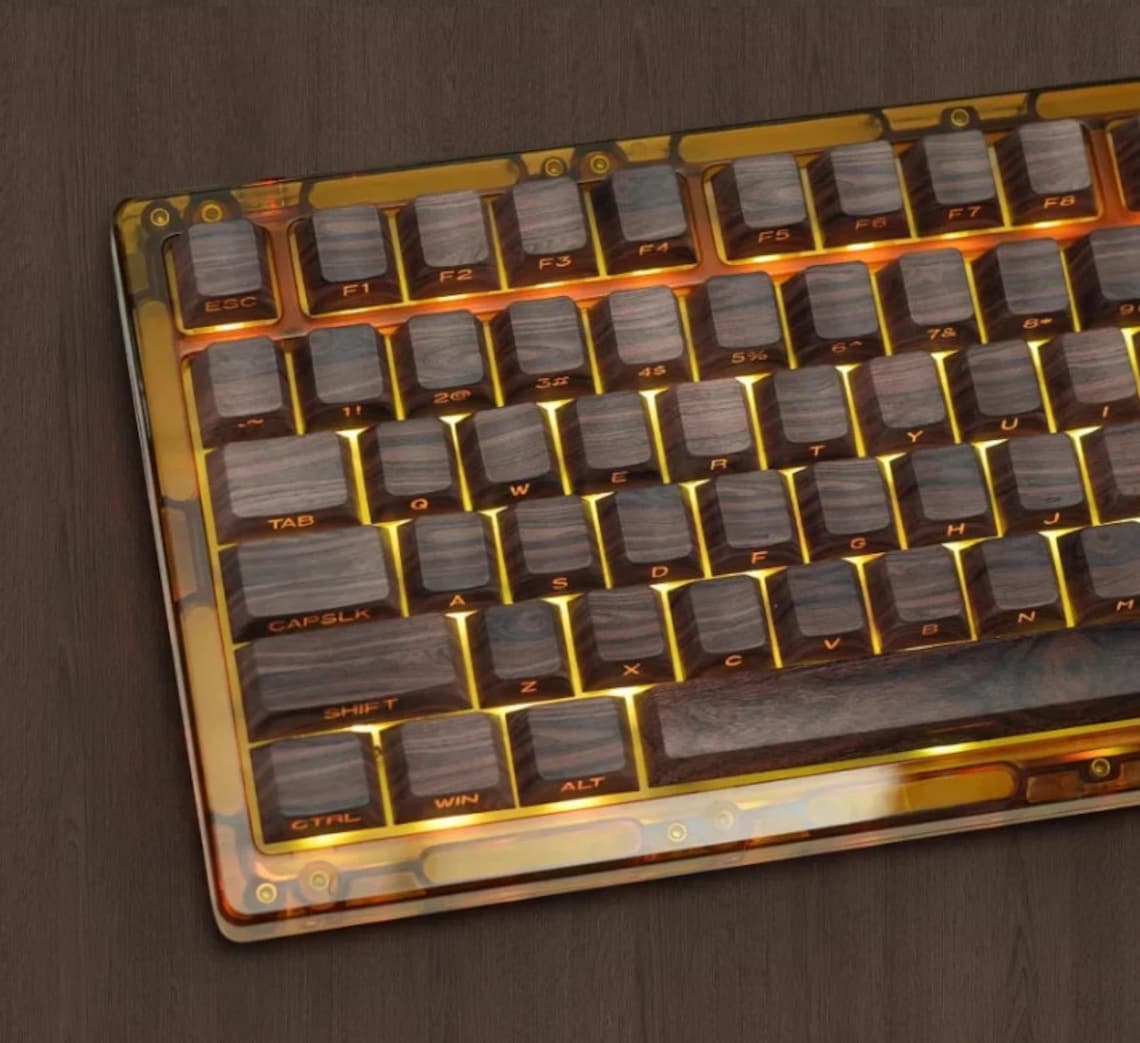 Walnut Wood Keycap Set,translucent Keycap,pbt Keycap,cherry Keycap ...