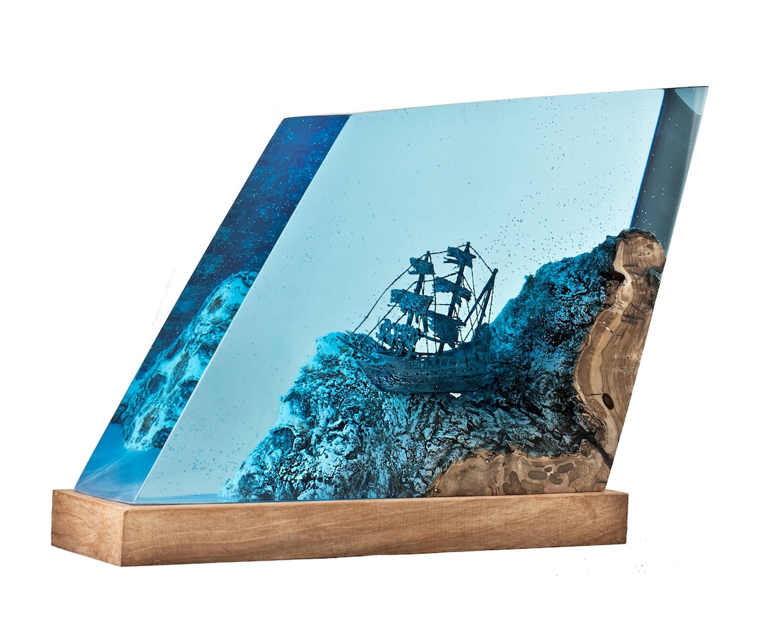 Ancient Sunken Ship Epoxy Resin Lamp Shipwreck Sea Art - Etsy