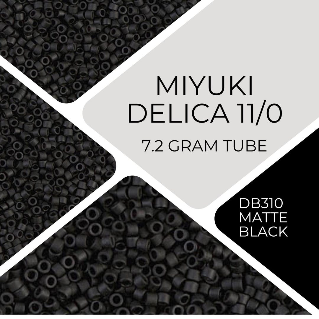 Miyuki Delica 11/0 Beads - DB310 Matte Black - 7.2 Gram Tube - Etsy