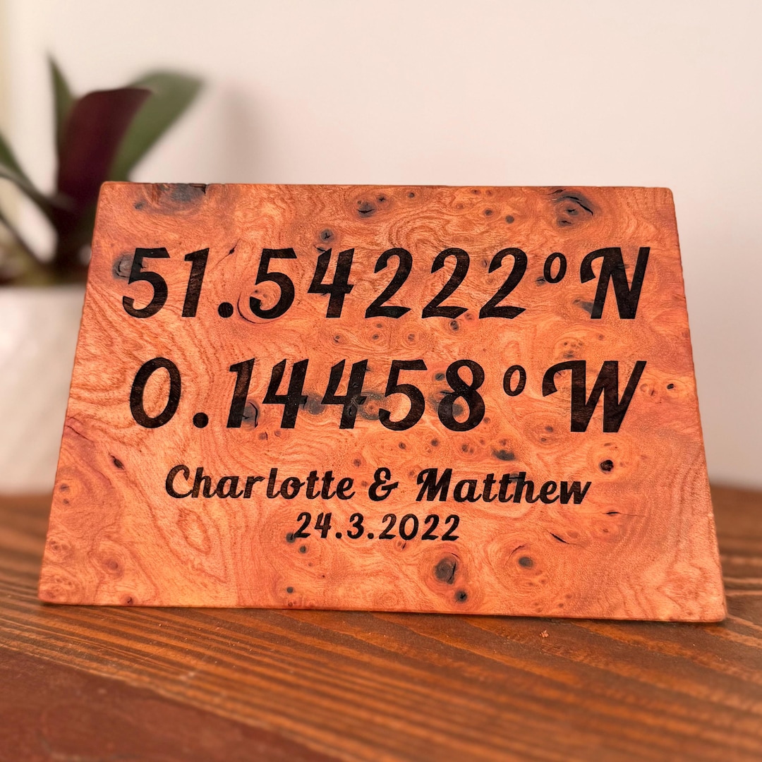 Latitude Longitude Keepsake, Custom Location Life Marker Plaque for ...