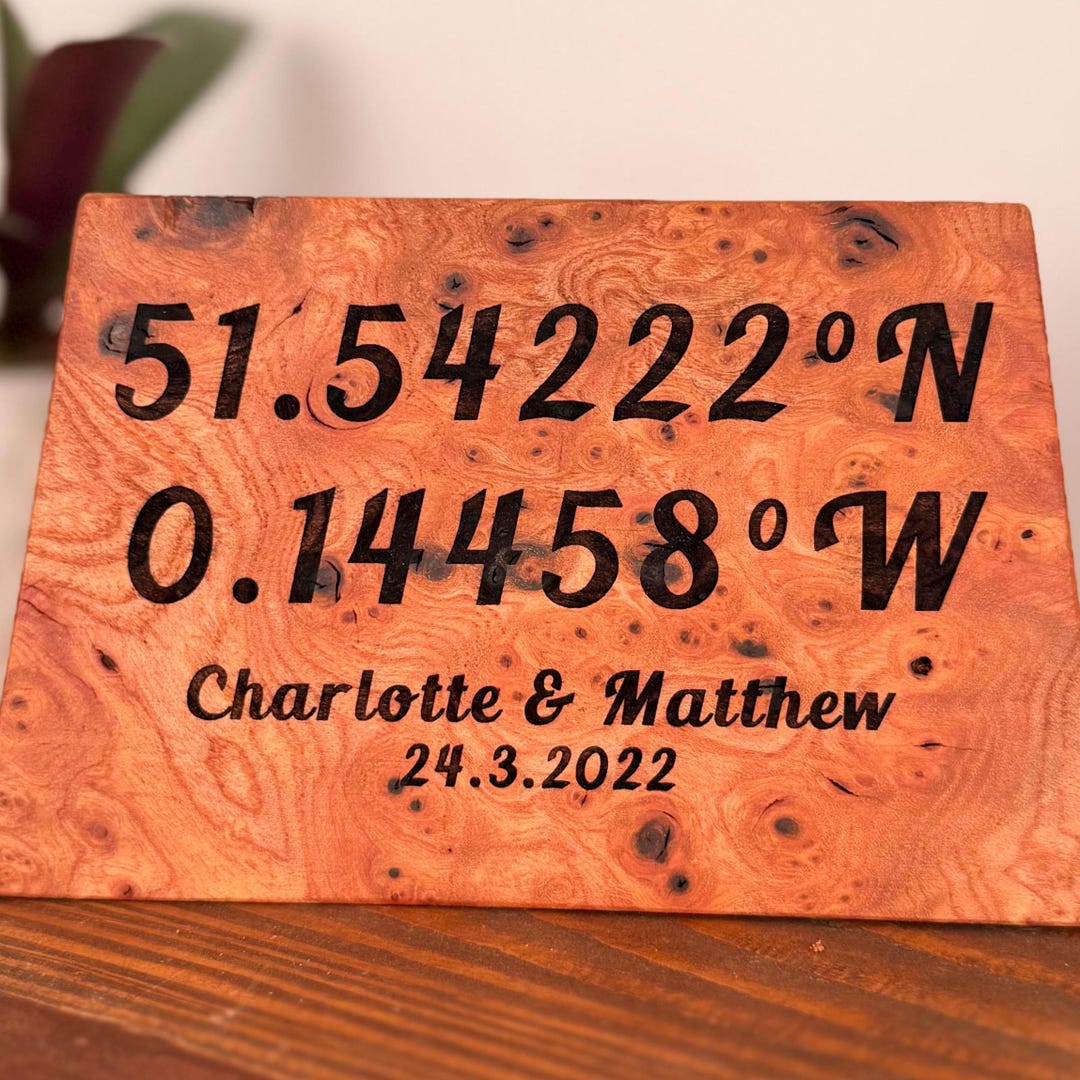Custom Location Life Marker for Couples, Latitude Longitude Keepsake ...