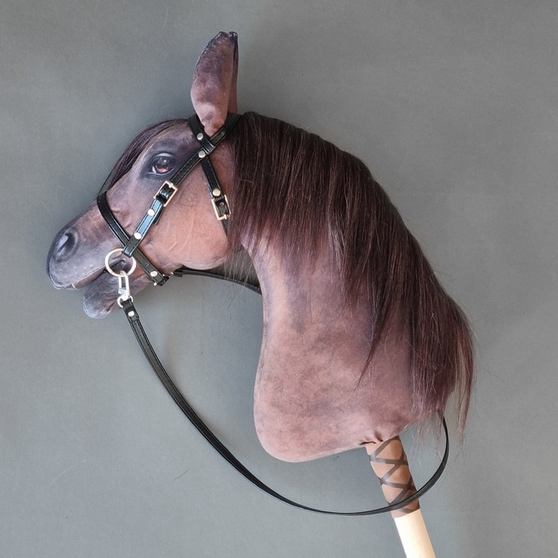Realistic Hobby Horse, Bay Horse on a Stick, Perfect for Competitions ...