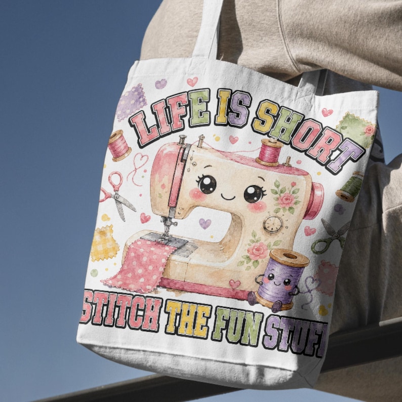 Life is Short Stitch the Fun Stuff Funny Sewing PNG Sublimation Design ...