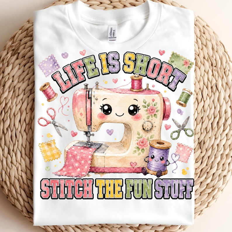 Life is Short Stitch the Fun Stuff Funny Sewing PNG Sublimation Design ...
