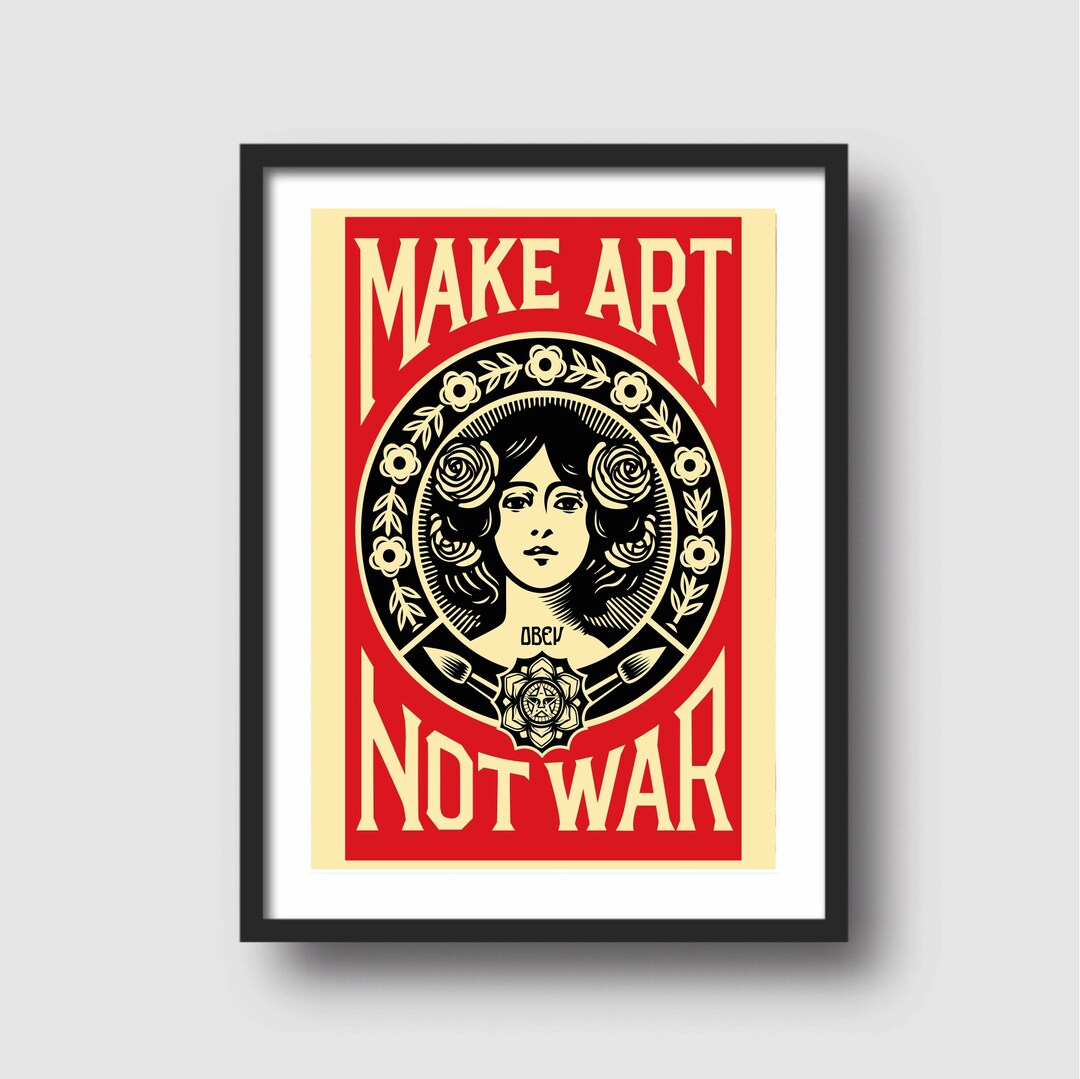 Make Art Not War Vintage Poster Room Decor Printed Art Home Decor Wall ...