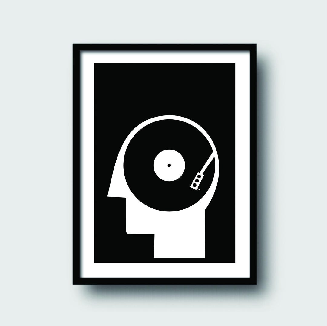 Music Poster - "record Head" Vintage Poster, Retro Music Wall Art ...