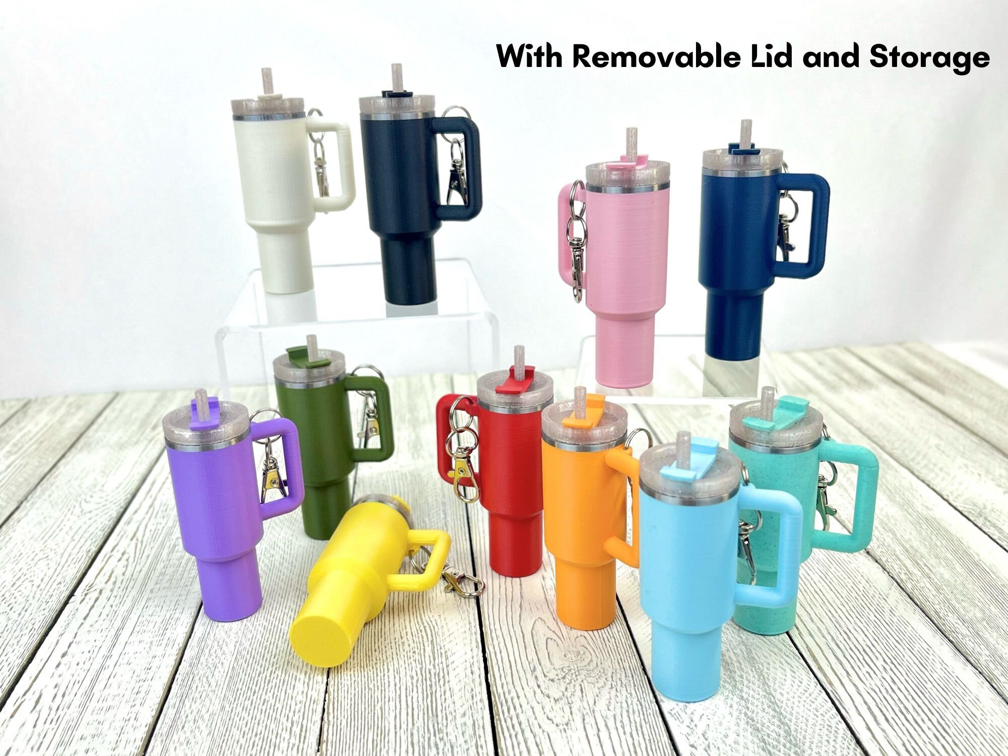 Stanley Inspired Mini Tumbler Keychains Tumbler With Removable Lid and ...