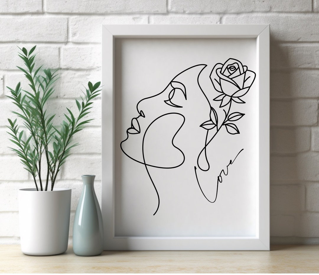 Drawing of a Woman to Print, Digital File. Picture to Hang Up. - Etsy