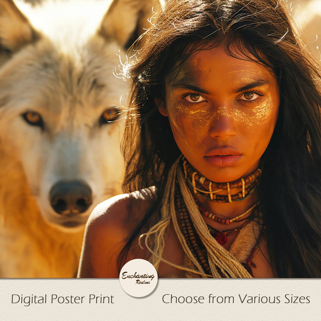 Digital Poster Print Fantasy Wall Art Wolf Sisters of the Desert No.1 ...