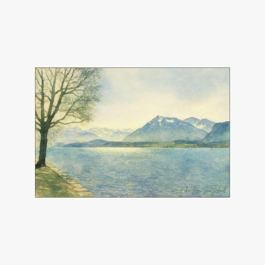 Lake Thun Switzerland Wall Art - Printable Landscape Digital Download ...