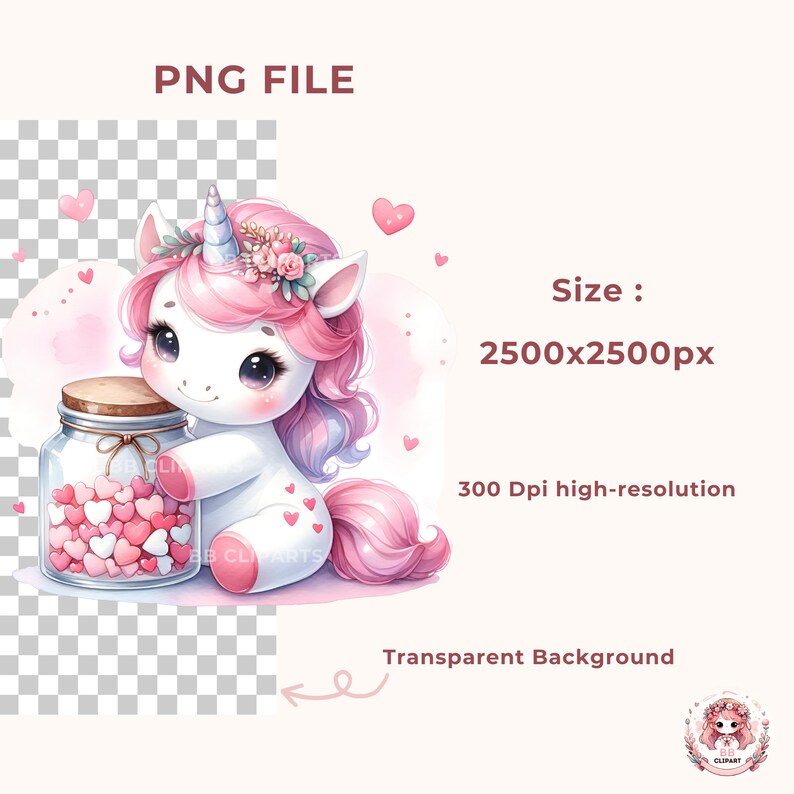 Unicorn Watercolor Clipart, Cute Unicorn Png, Baby Unicorn Clipart ...