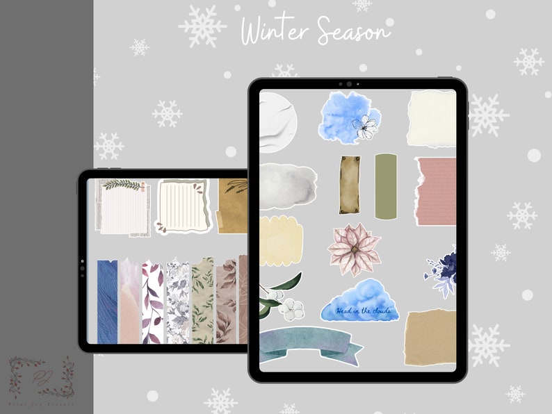 114 Winter-themed Printable Stickers for Goodnotes and Planers ...