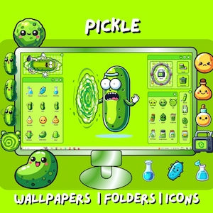 Pickle Funky Desktop Wallpaper Organizer Theme - Minimalist Computer ...