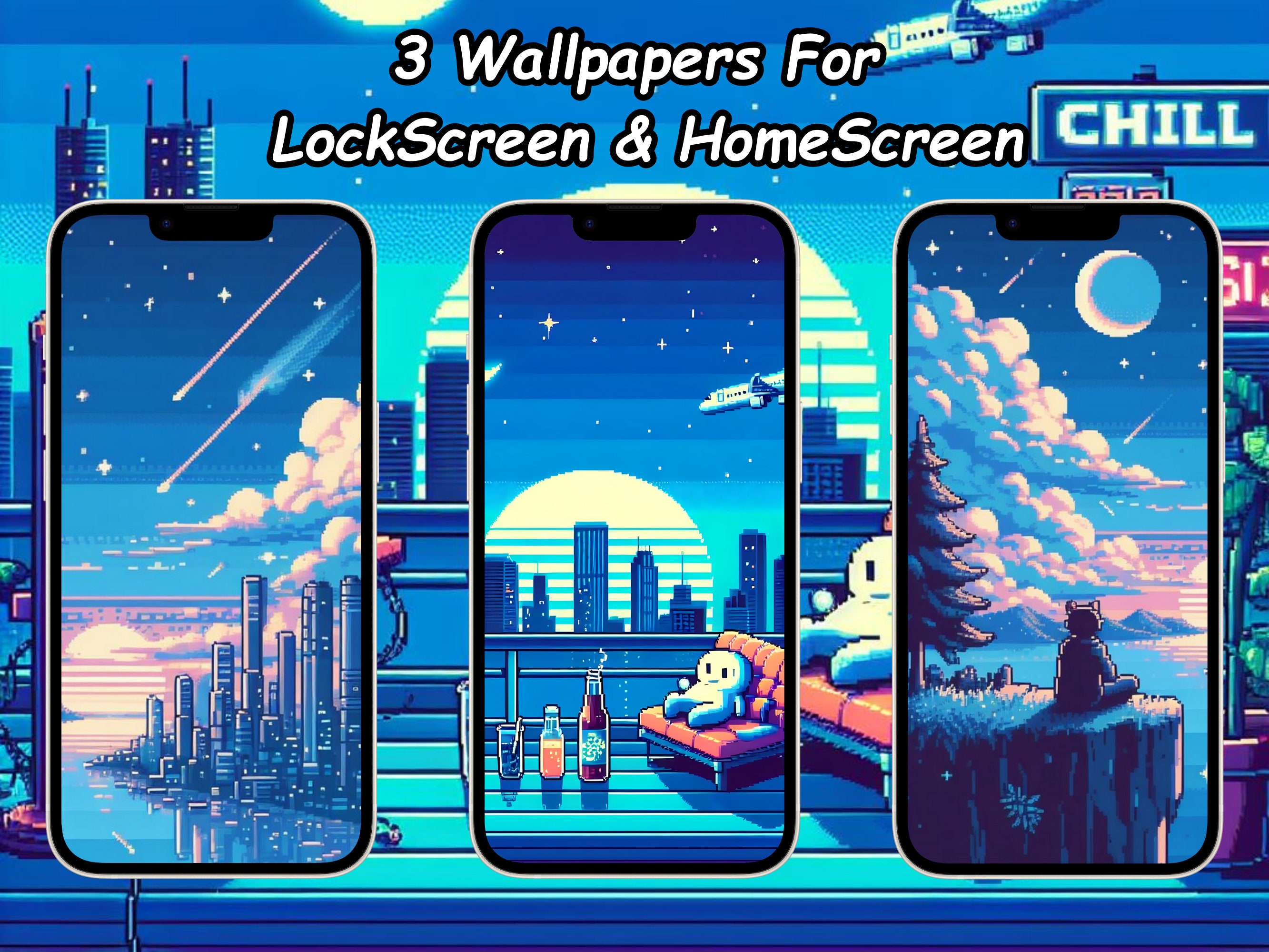 Lo-fi Pixel Skies App Icons | Anime Aesthetic Ios Icon Set, Phone Theme ...