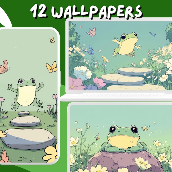 Frog Mushroom Desktop Wallpaper - Etsy