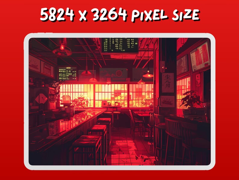 Lofi Red World Retro Wallpapers Digital Art Aesthetic Anime Desktop ...