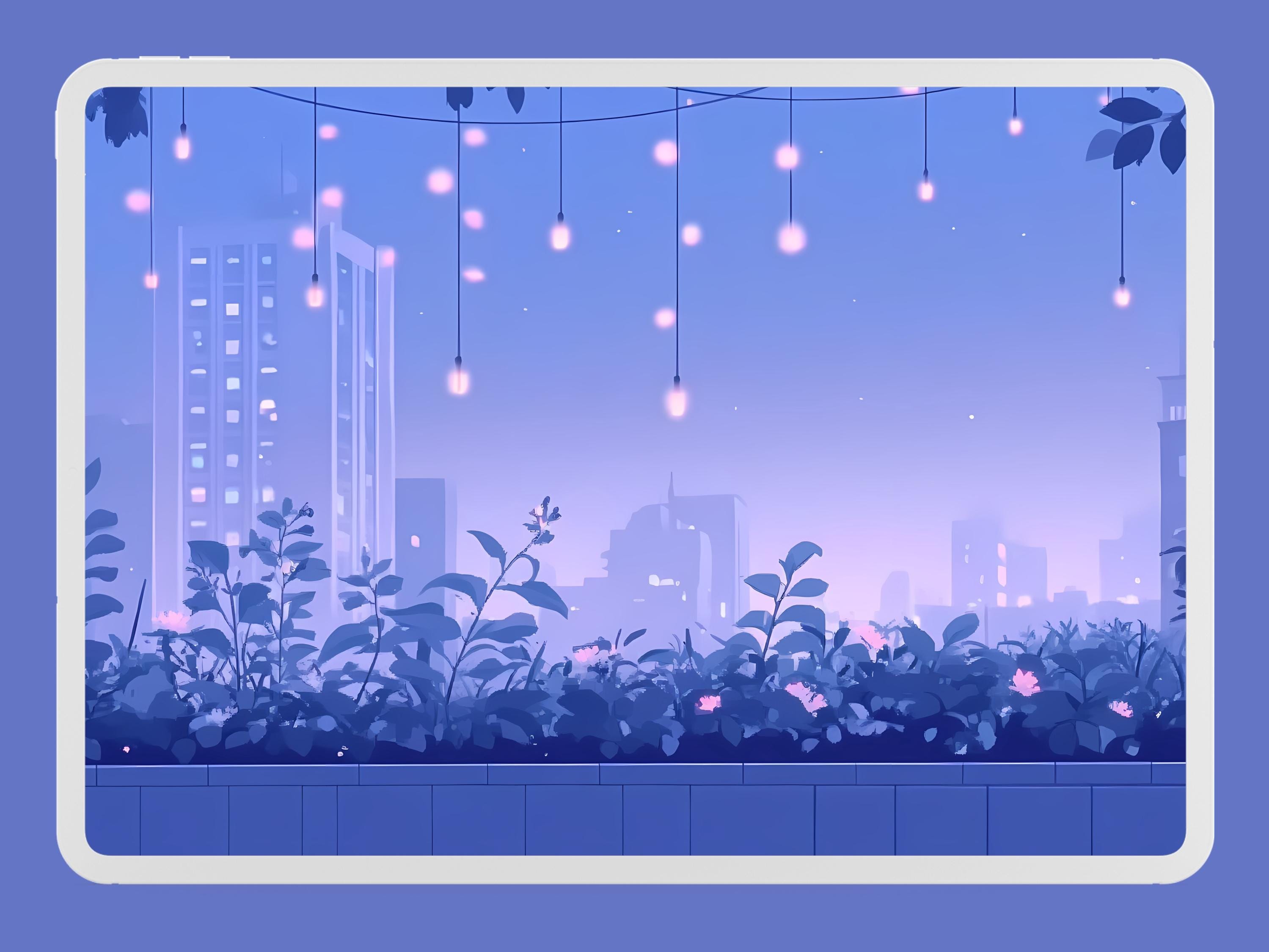 Lofi Blue Purple Night Wallpaper Cute Anime Wallpapers Street Scenery ...