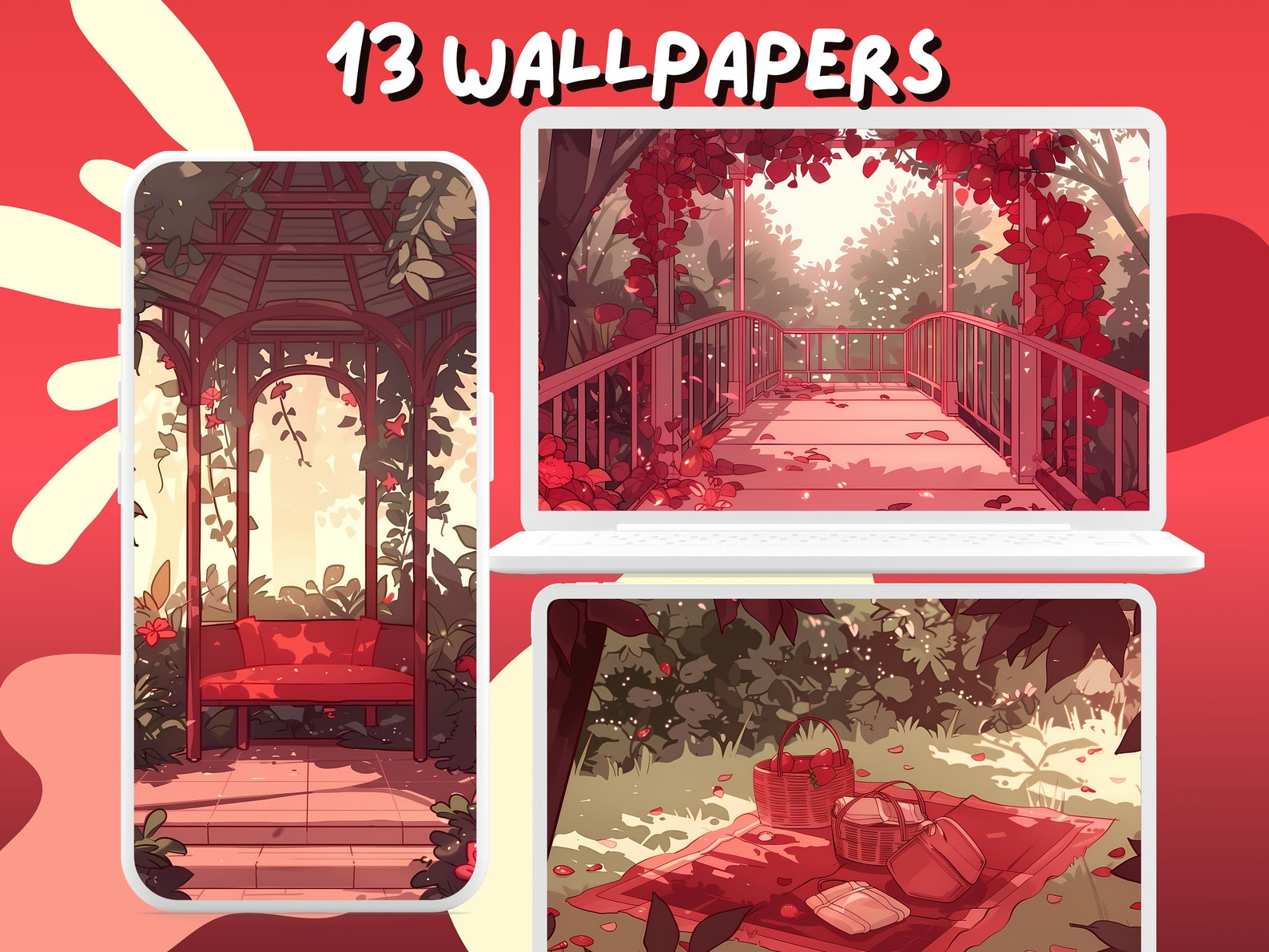 Lofi Red Romanticism Wallpapers Digital Art Aesthetic Anime Desktop ...