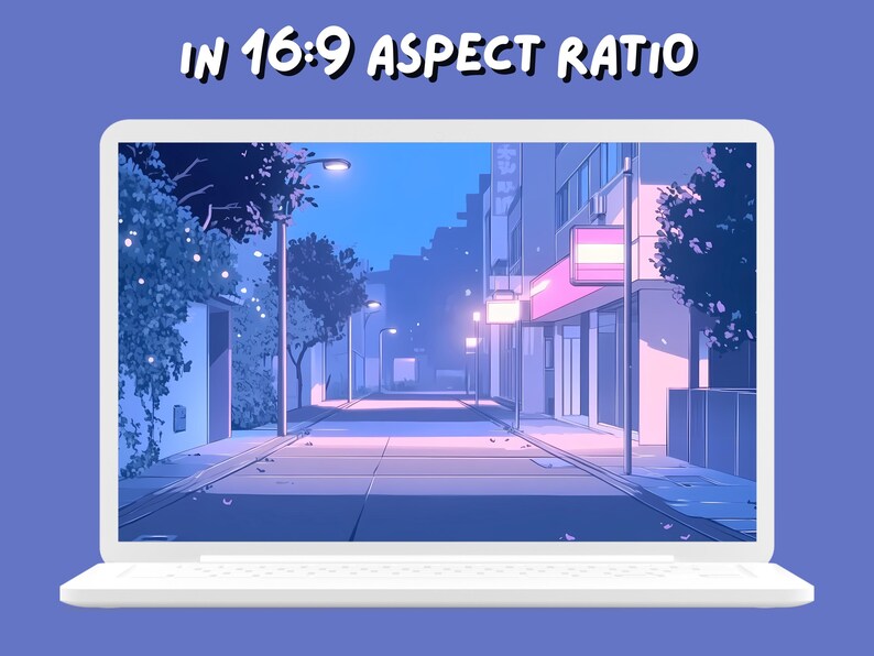 Lofi Blue Purple Night Wallpaper Cute Anime Wallpapers Street Scenery ...