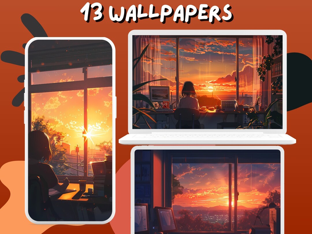 Morning Sunrise Aesthetic Wallpapers Whimsical Landscape Anime Desktop ...