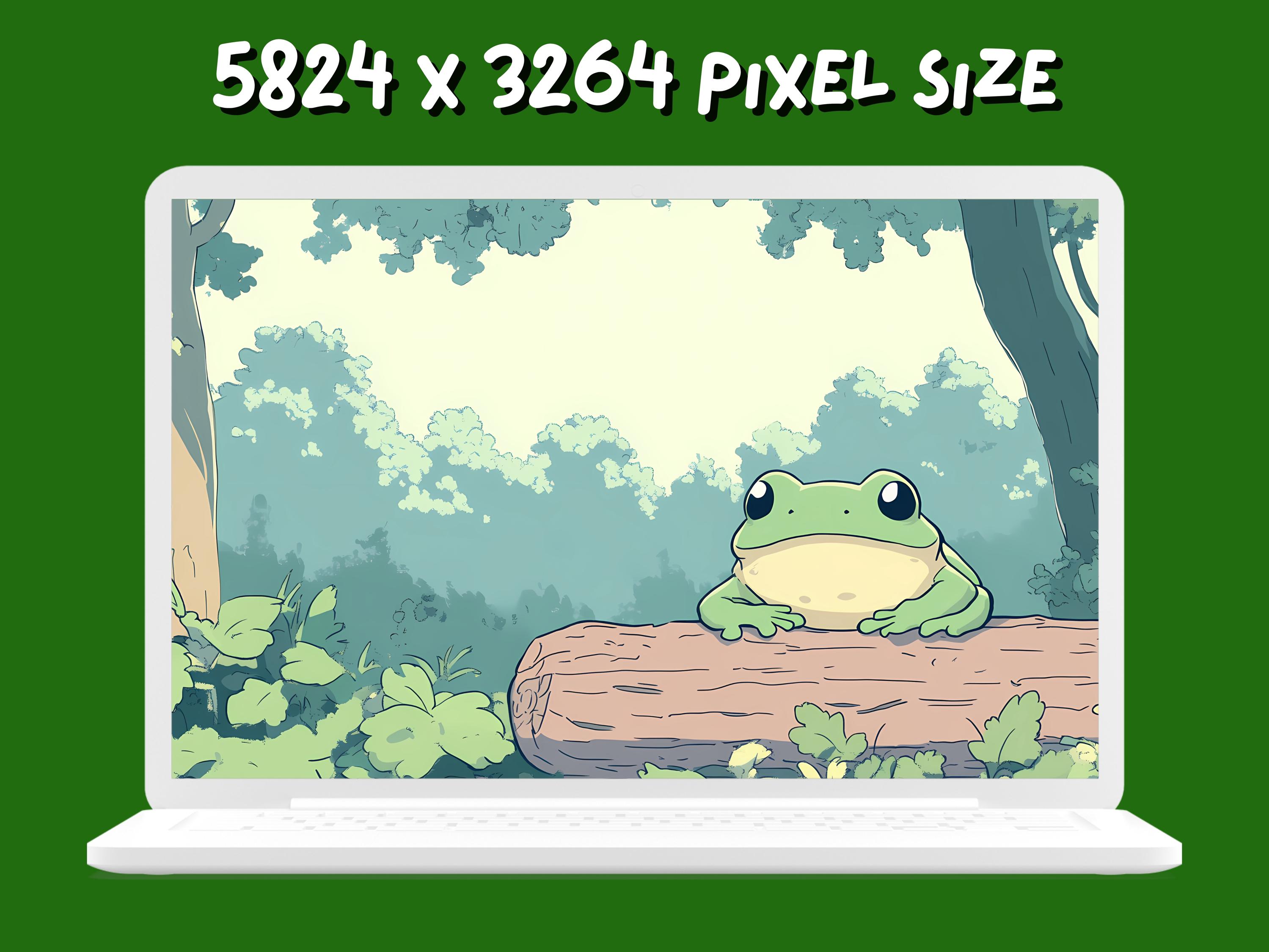 Lofi Pastel Frog Wallpapers Aesthetic Kawaii Whimsical Wallpaper ...