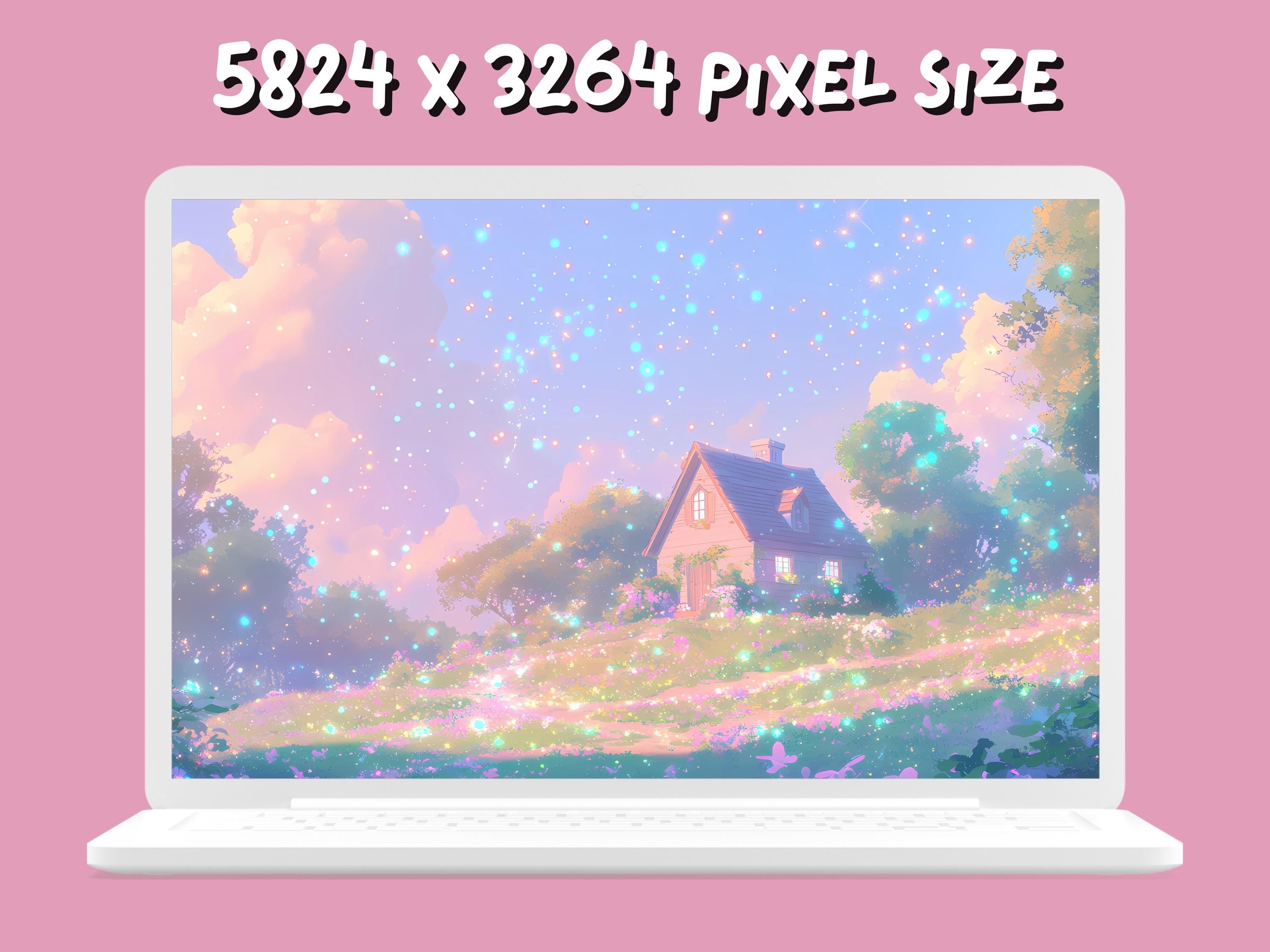 Dreamy Sparkle Landscape Wallpaper Pastel Cute Pink Wallpapers ...