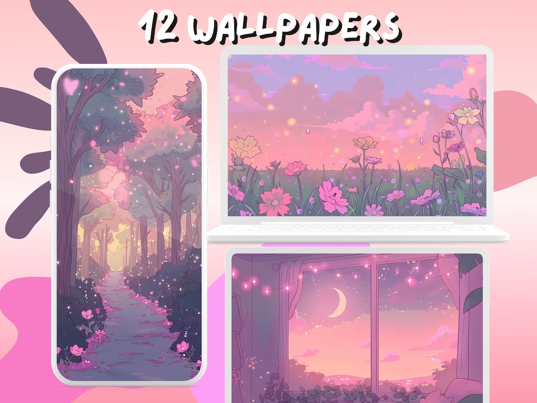 Pastel Dreamy Aesthetic Pink Wallpapers Whimsical Landscape Anime ...