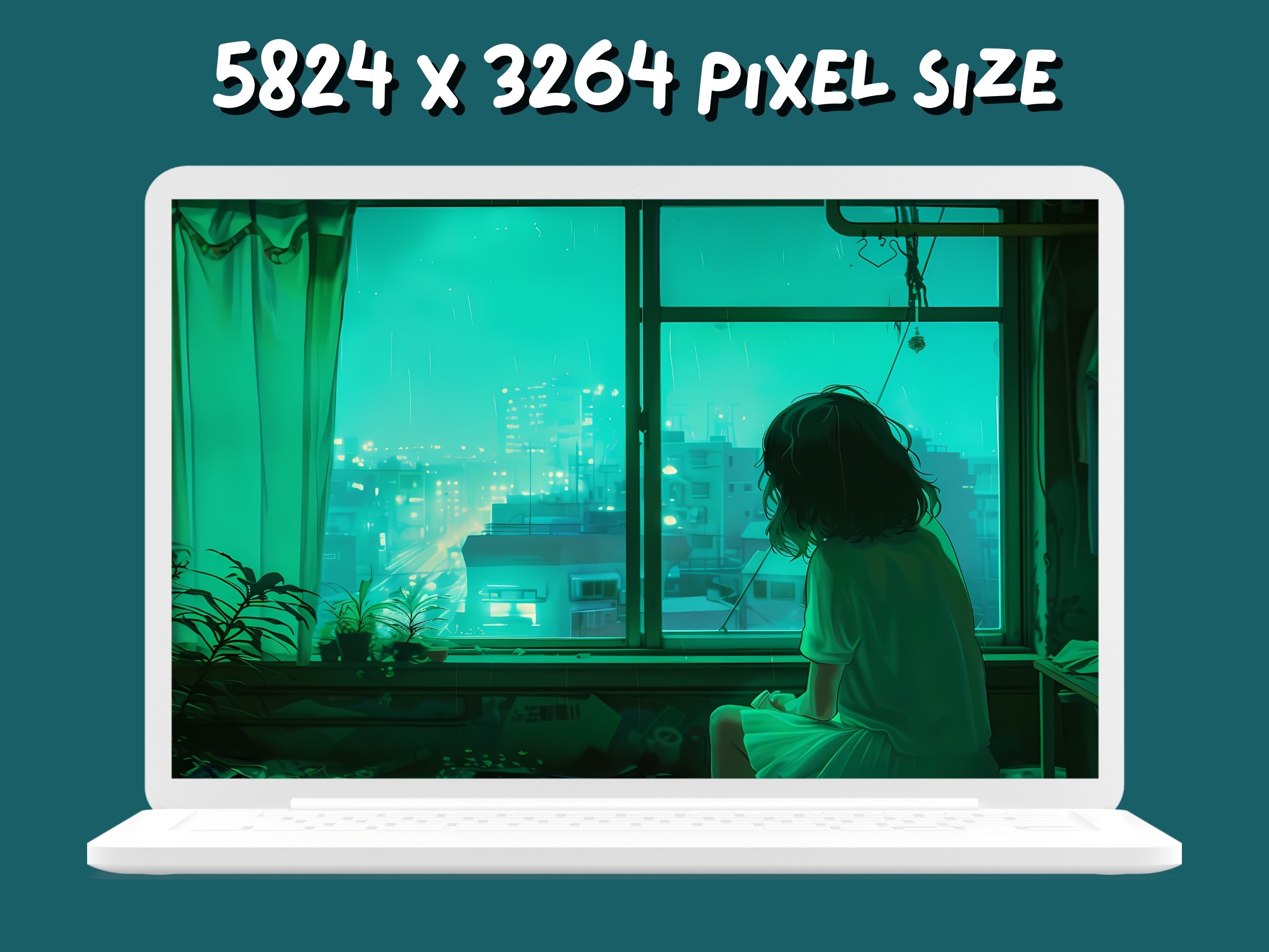 Lofi Green World Retro Wallpapers Digital Art Aesthetic Anime Desktop ...