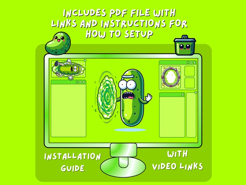 Pickle Funky Desktop Wallpaper Organizer Theme - Minimalist Computer ...
