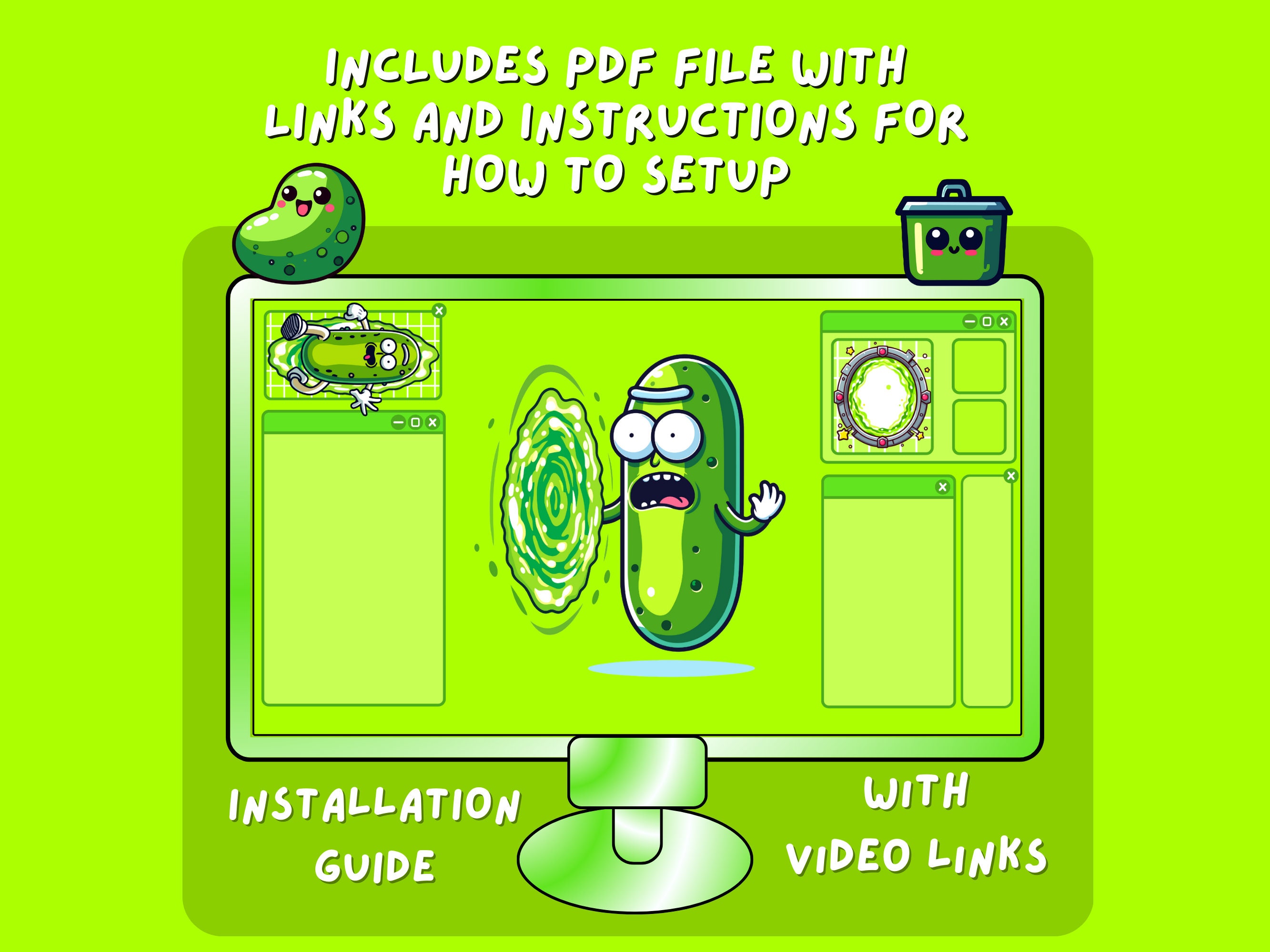 Pickle Funky Desktop Wallpaper Organizer Theme - Minimalist Computer ...