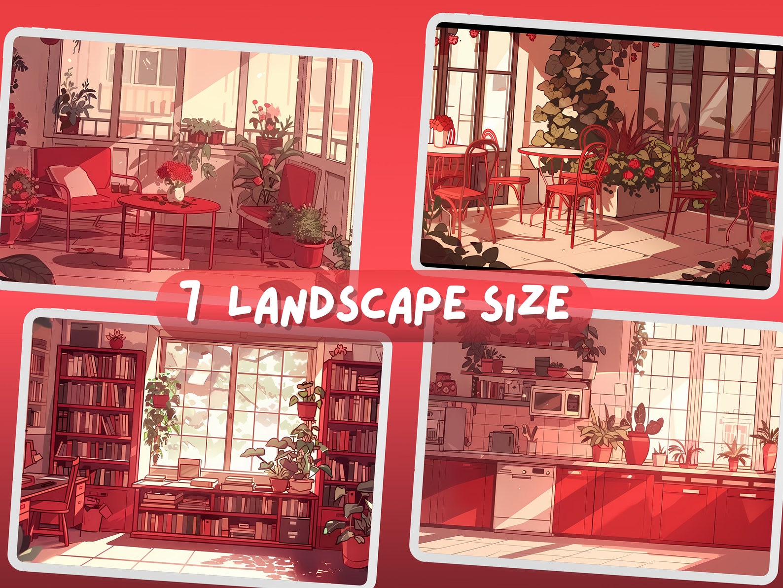 Lofi Red Romanticism Wallpapers Digital Art Aesthetic Anime Desktop ...